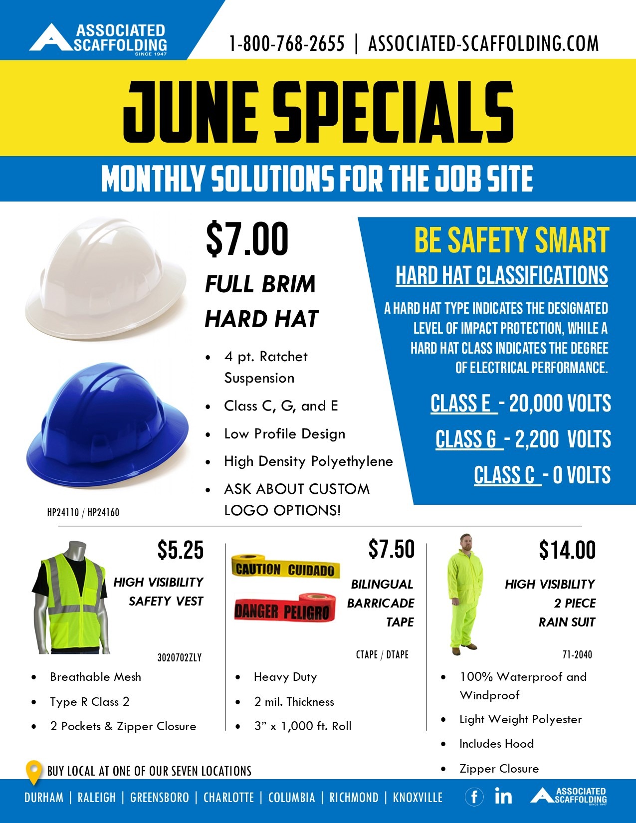 June 2021 Specials – Stay Safe on the Job with Great Deals!